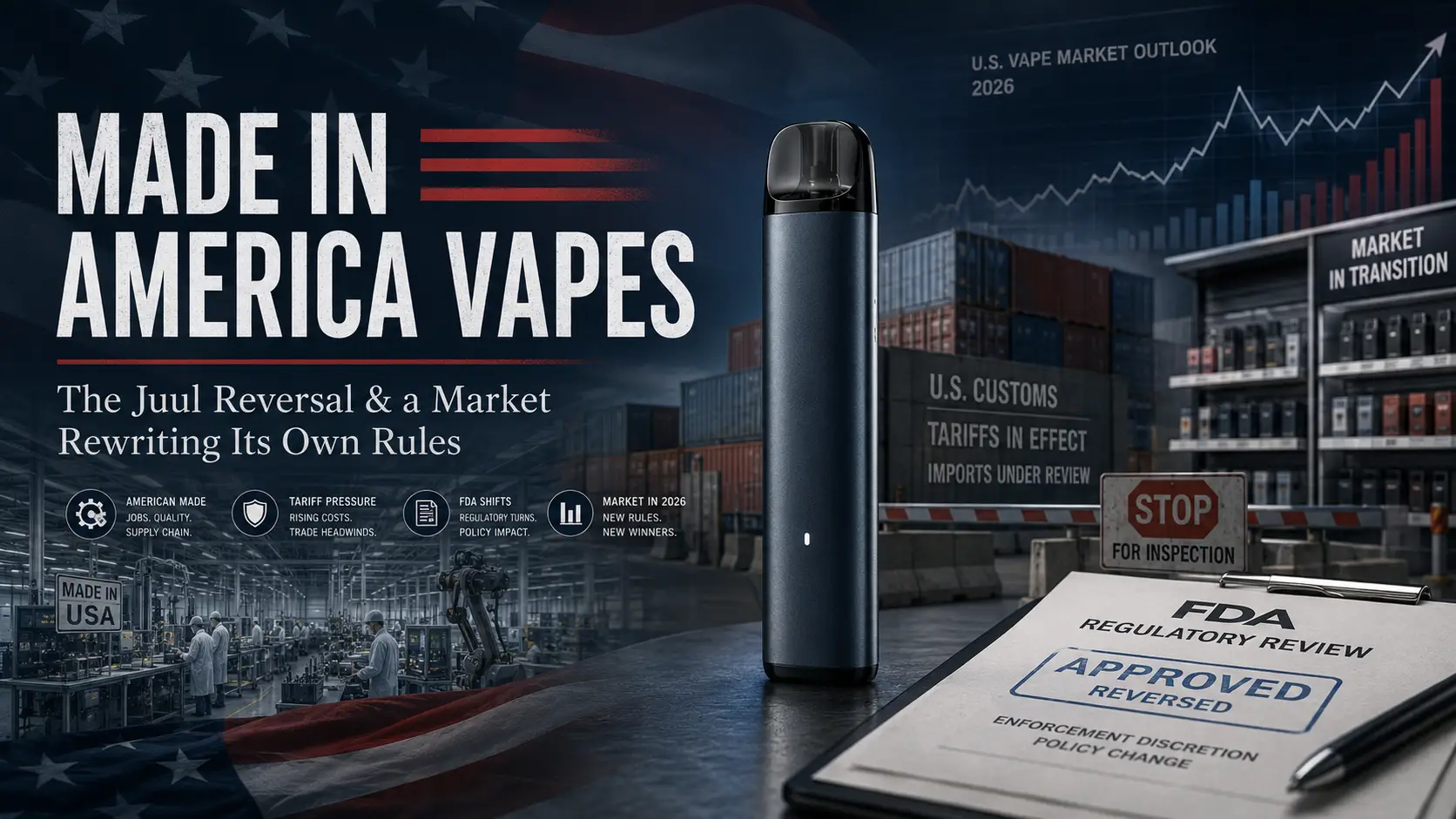 US Vape Market 2026: Made in America Brands, Juul & FDA Rule